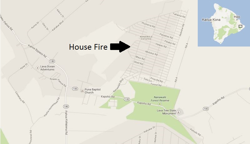 Fire Destroys Unoccupied Nanawale Estates Home : Big Island Now