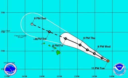 UPDATE: Tropical Depression Four-E Continues to Track North : Big ...