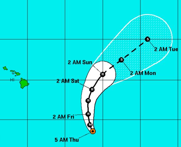 Hurricane Olaf Moving Northwest : Big Island Now