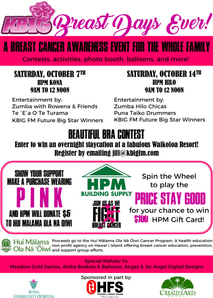 KBIG, HPM to Host Breast Days Ever : Big Island Now