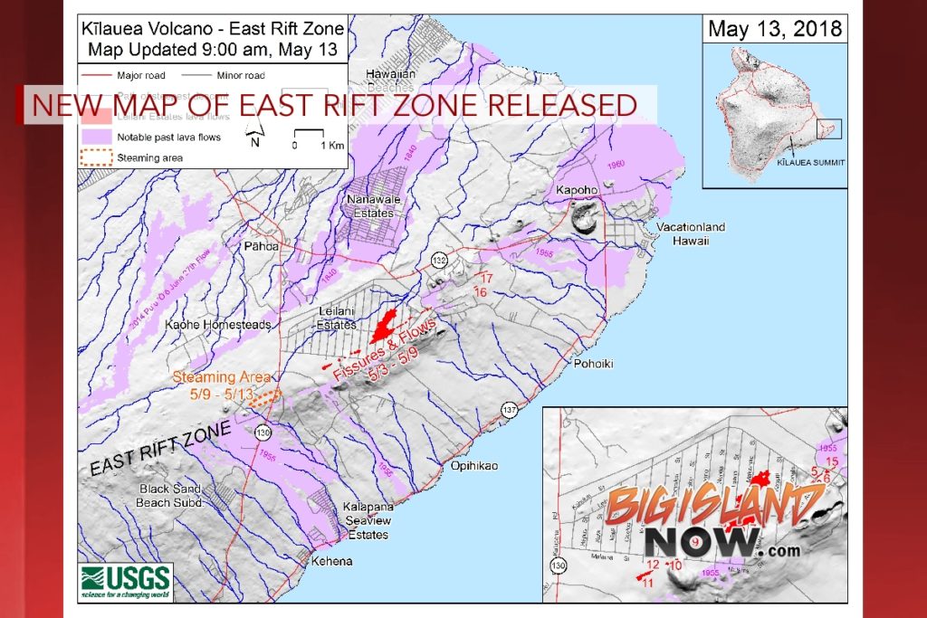 UPDATE: Another New Map of East Rift Zone Released, Video of Morning ...