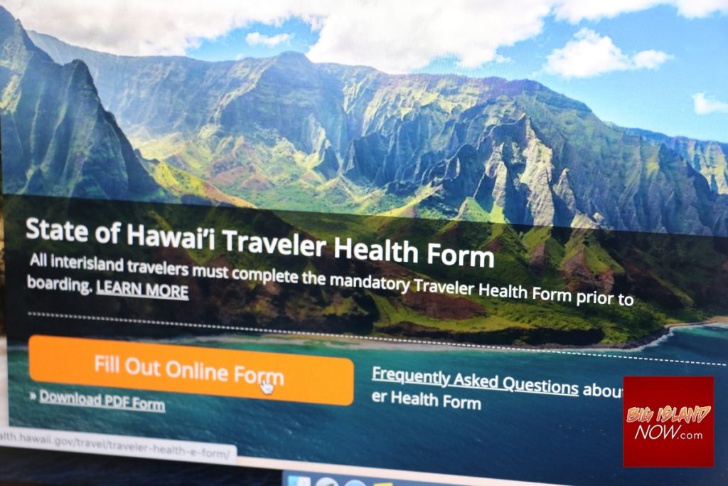 Interisland Travel And Health Form Now Available Online : Big Island Now