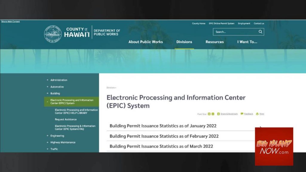 EPIC building permit system to get upgrade : Big Island Now