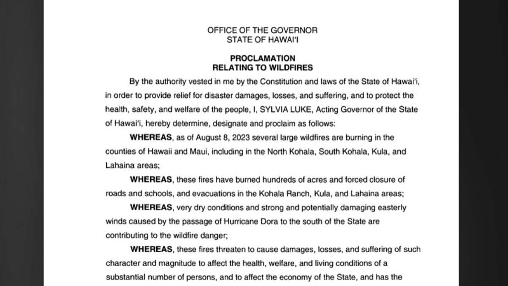 State issues emergency proclamation Tuesday for wildfires in Hawaiʻi ...